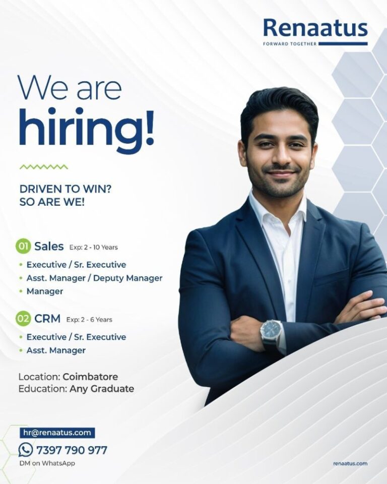 Leading Renaatus Coimbatore Job Openings 2025 – Apply Now